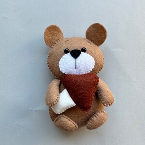 Set of 3 Pdf Pattern Bear Ornament Felt Animals Woodland Plush Pattern ...