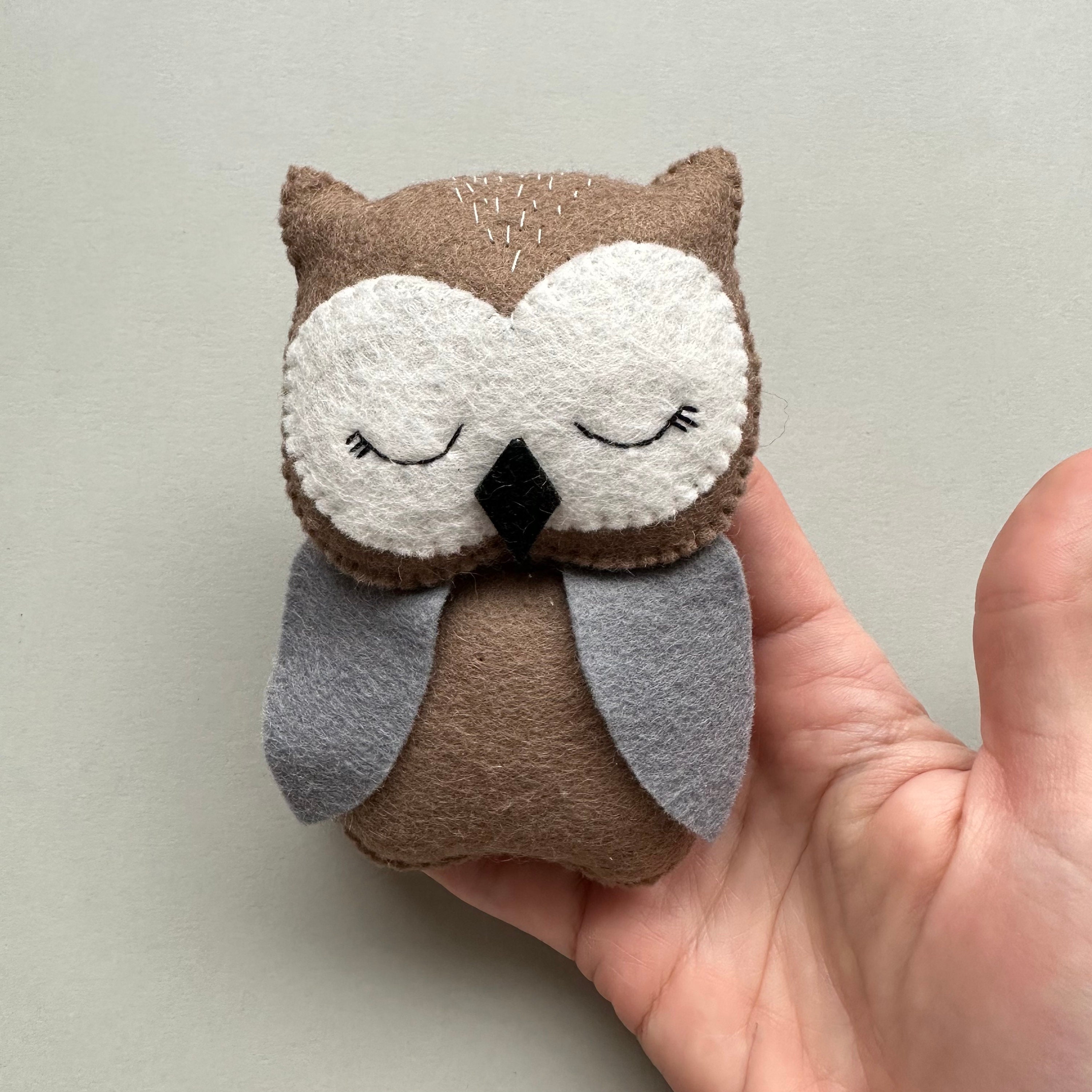 PDF Pattern Stuffed Owl Plush Ornament Woodland Owl Felt Animals ...