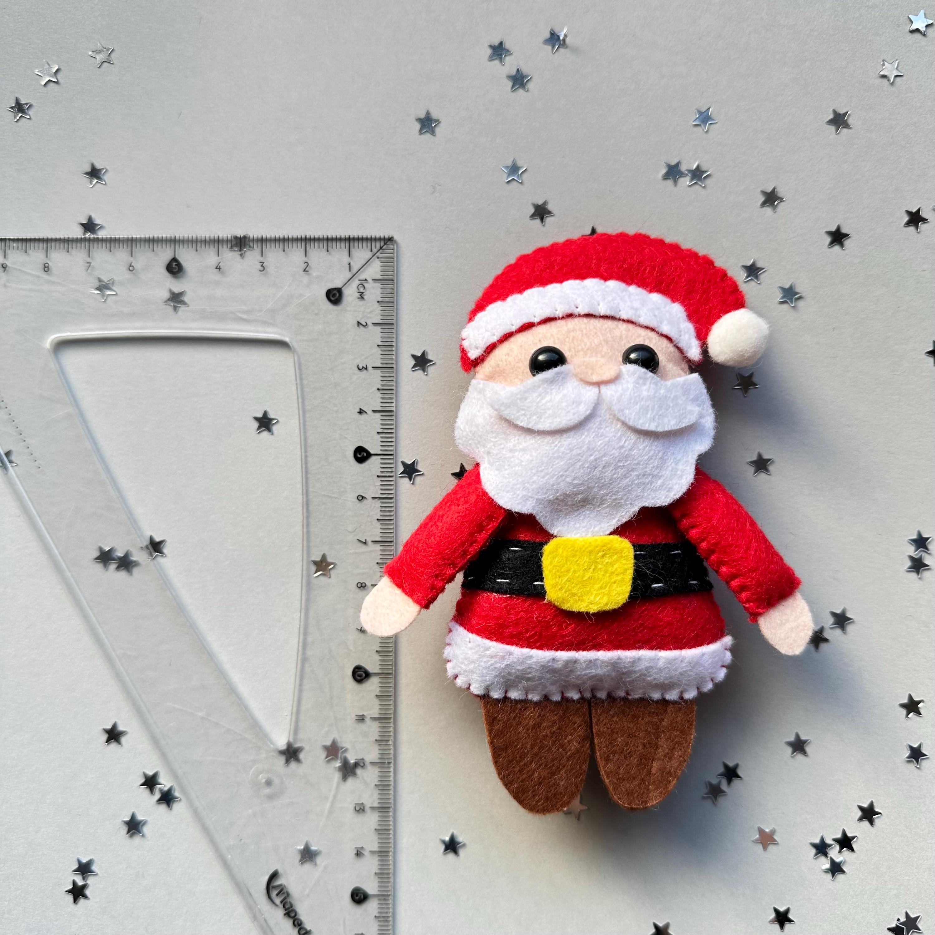 Santa Claus Pdf Felt Christmas Pattern Plush Funny Tree Ornaments ...