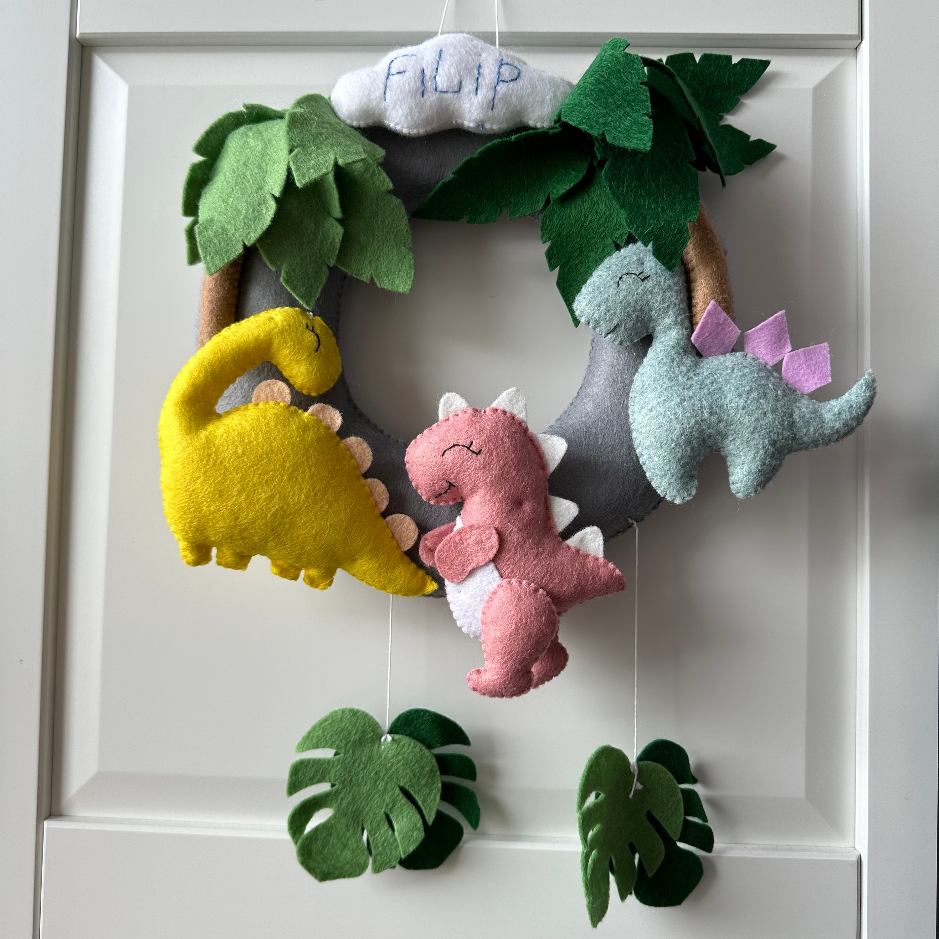 Dinosaur Nursery Name Sign Pdf Pattern Cute Handmade Newborn Name Plate ...