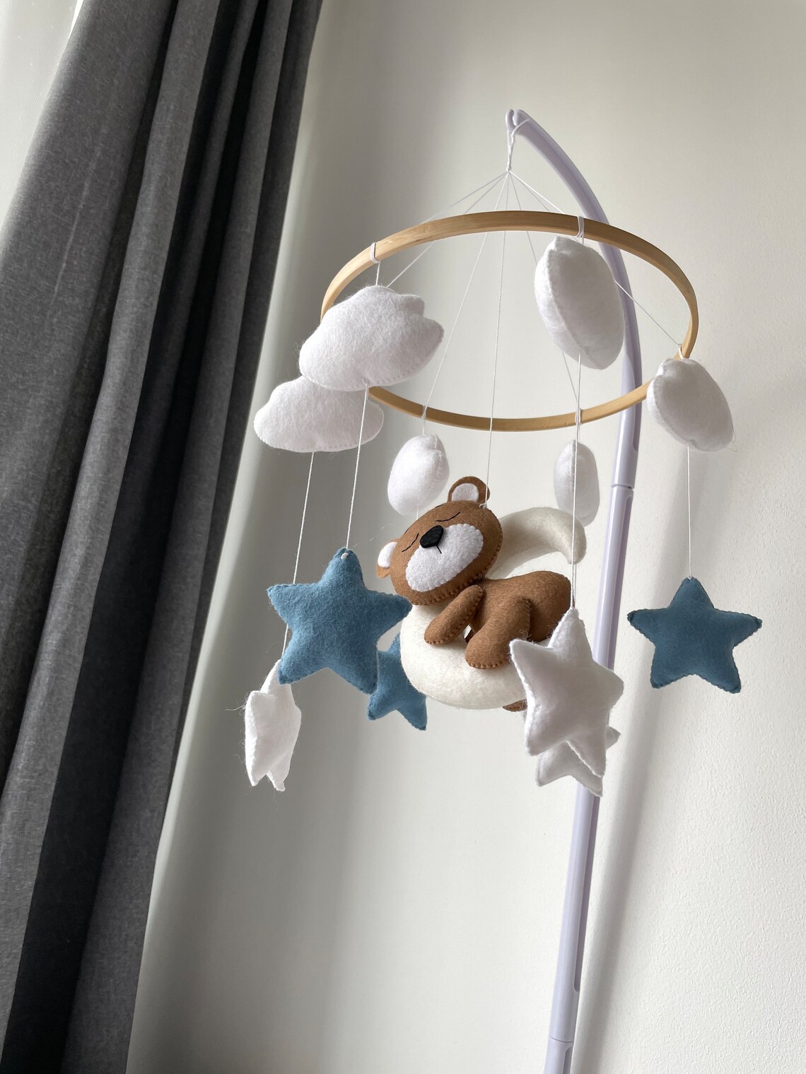 Make Your Own Bear Baby Mobile Handmade Crib Nursery Decor for Baby Boy ...