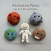 Set of 5 Pdf Felt Astronaut Plush Pattern Planets Kawaii Handmade ...