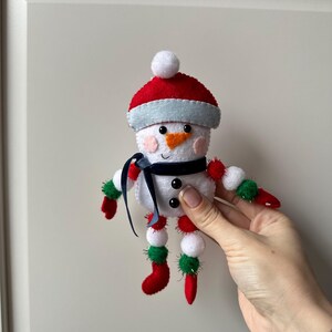 Snowman Felt Sewing Pattern Pdf Diy Christmas Ornament Soft Toy ...