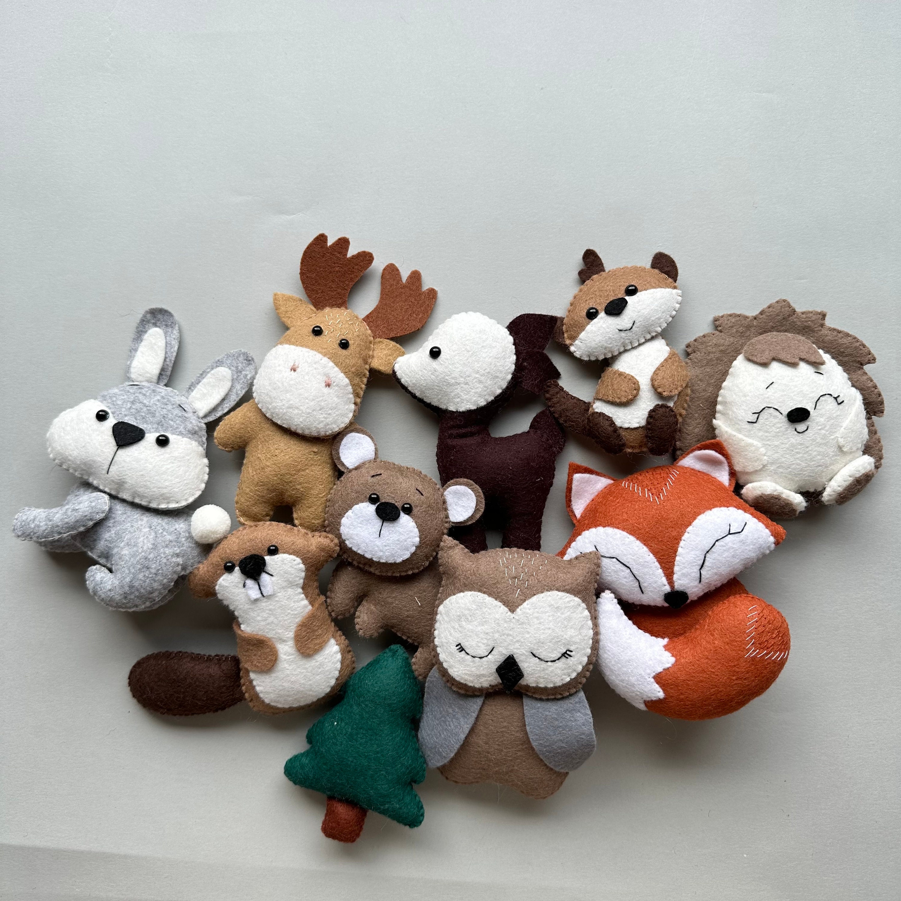 Big Set Pdf Pattern Woodland Animals Felt Plush Pattern Funny Ornaments ...