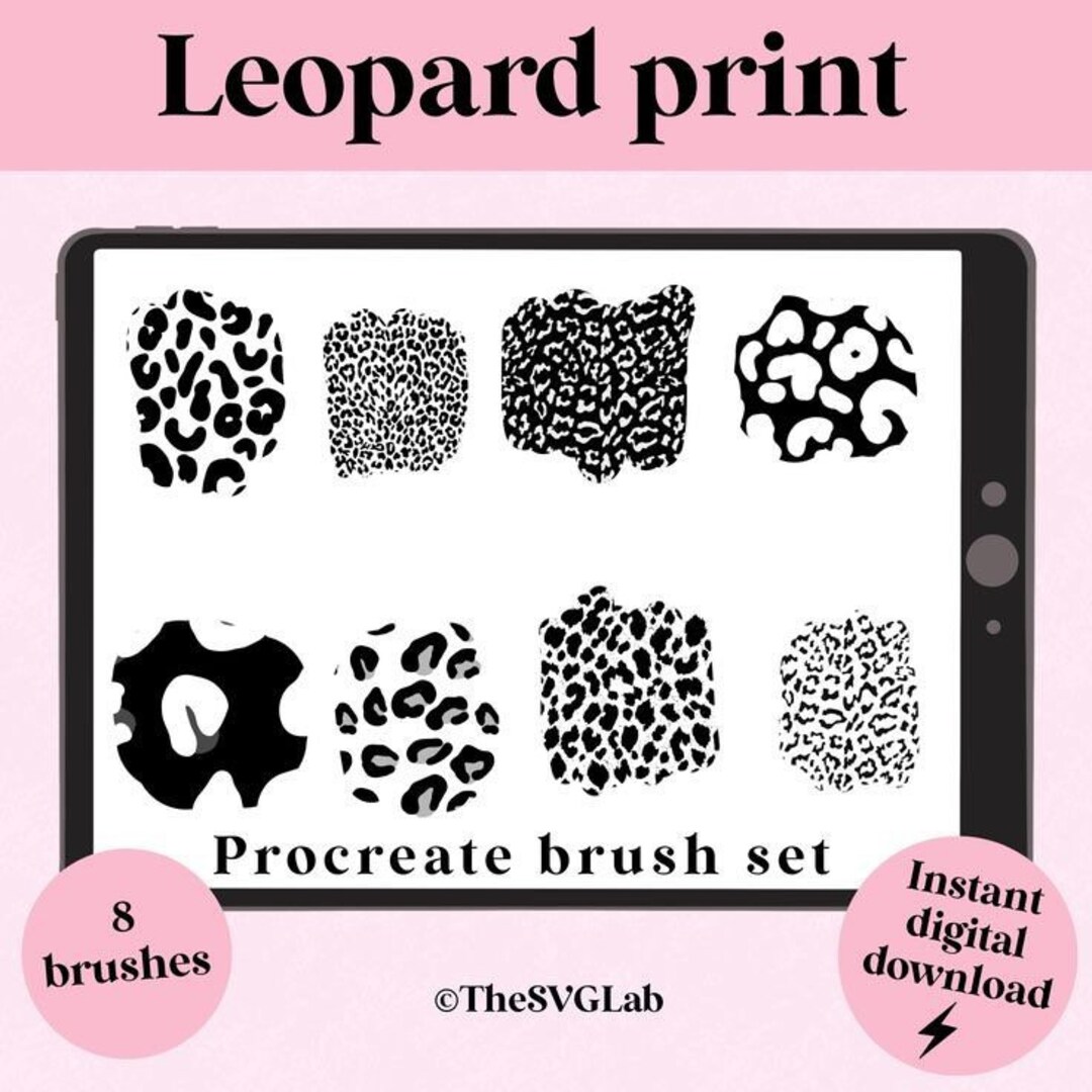 Leopard Print Procreate Brush Set Big Cat Pattern Bundle - Etsy