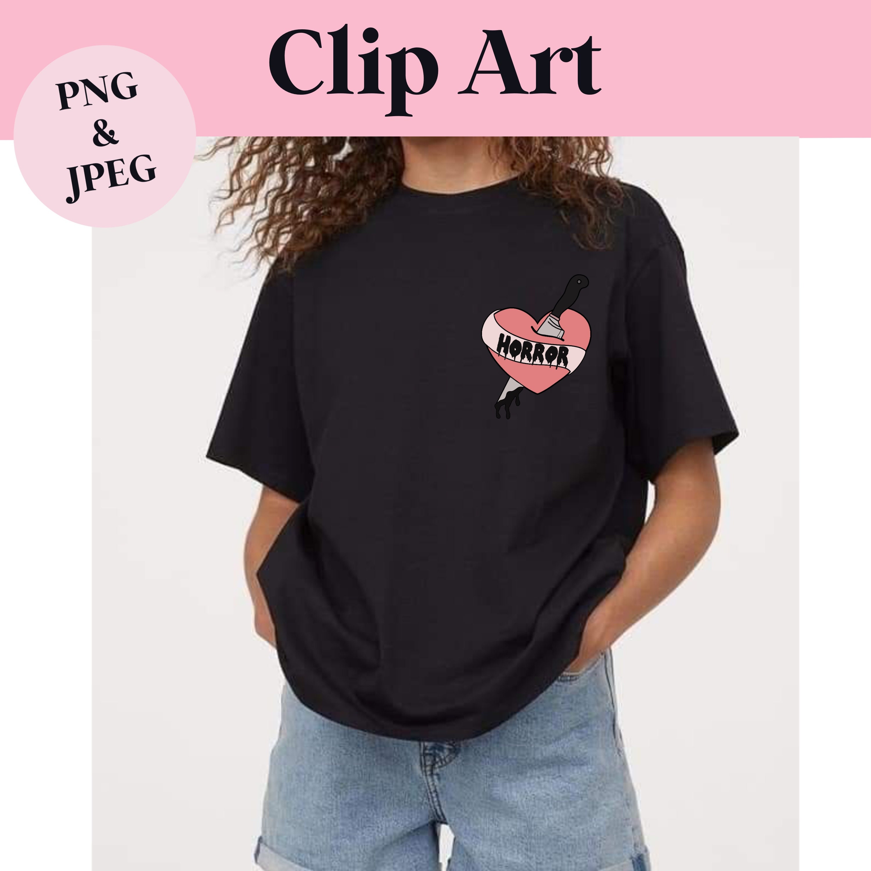 I Heart Horror Clipart Png Jpeg File - Etsy