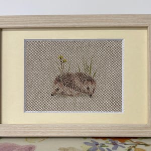 Two Little Hedgehogs Linen Fabric Framed Picture - Etsy UK