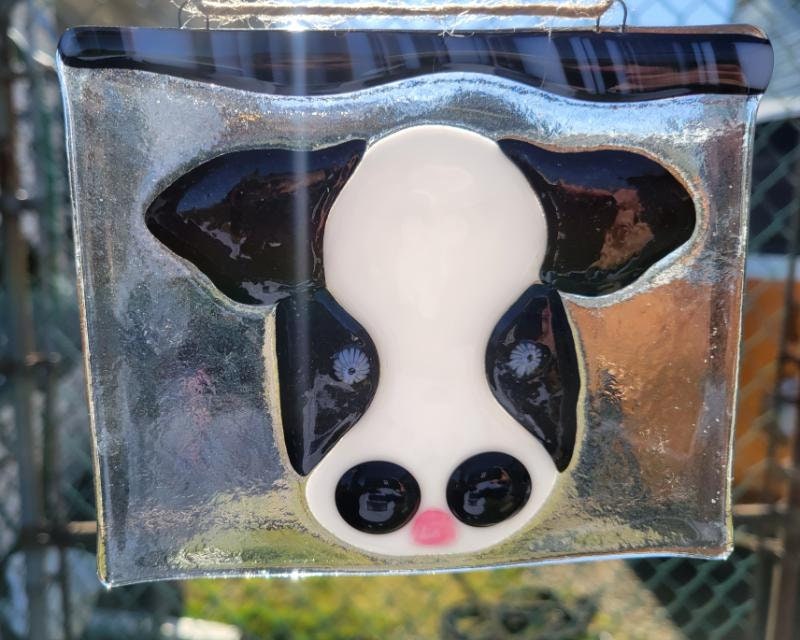 Fused Glass Cow Face Suncatcher - Etsy