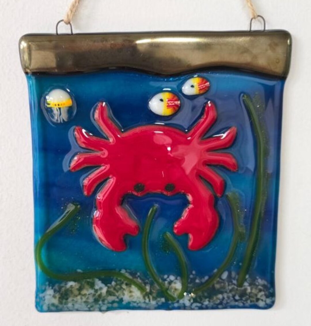 Crab Fused Glass Suncatcher - Etsy