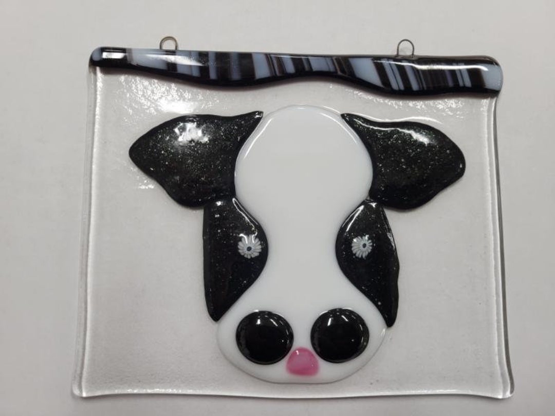 Fused Glass Cow Face Suncatcher - Etsy