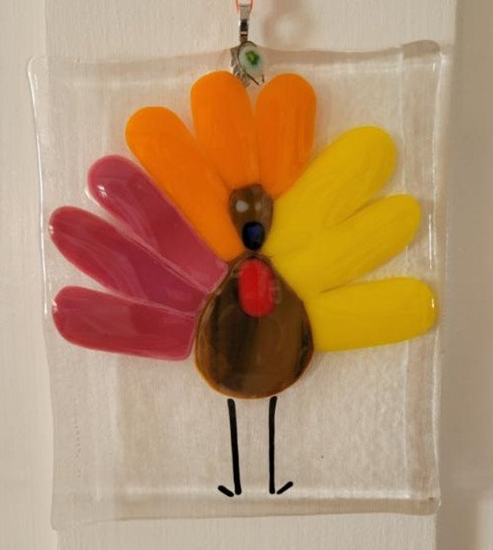 Colorful Turkey Fused Glass Suncatcher - Etsy