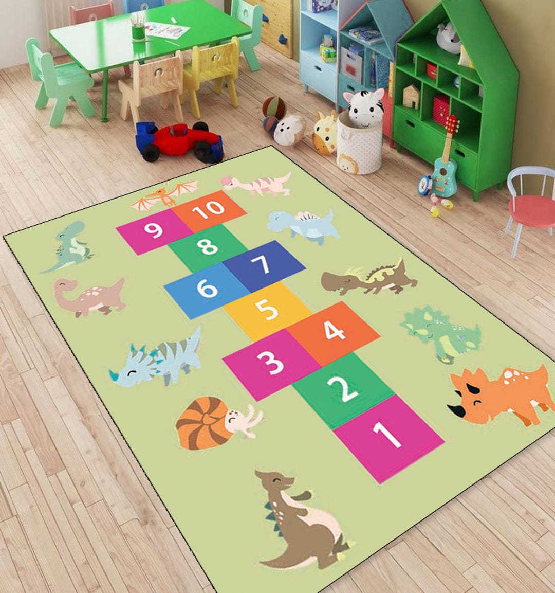 Colorful Kids Playroom Rug,fun City Map Carpet With Roads,animals ...