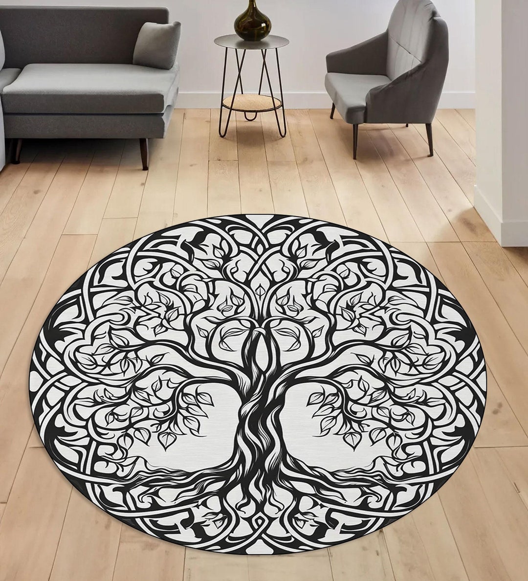Tree of Life,tree of Life Rug,black and White Tree Rug, Tree of Life ...