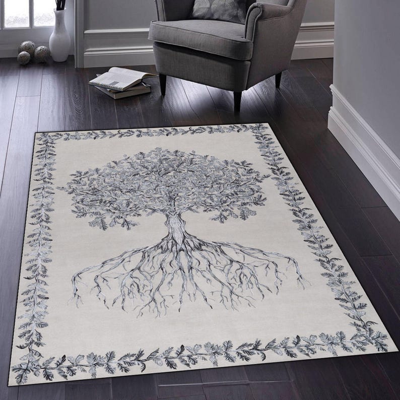 Tree of Life,tree of Life Rug,black and White Tree Rug, Tree of Life ...