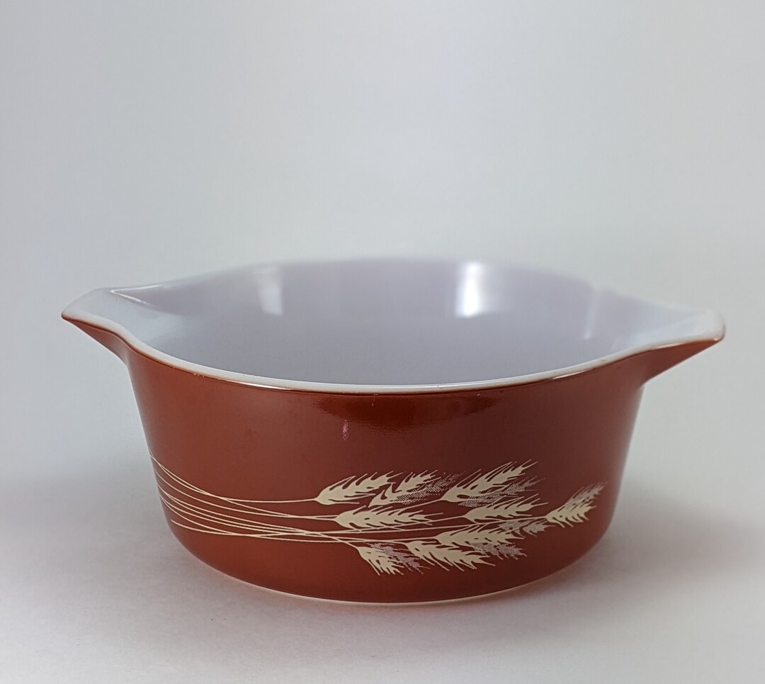 Vintage Pyrex 475-B Autumn Wheat Harvest Round Casserole Dish - Etsy