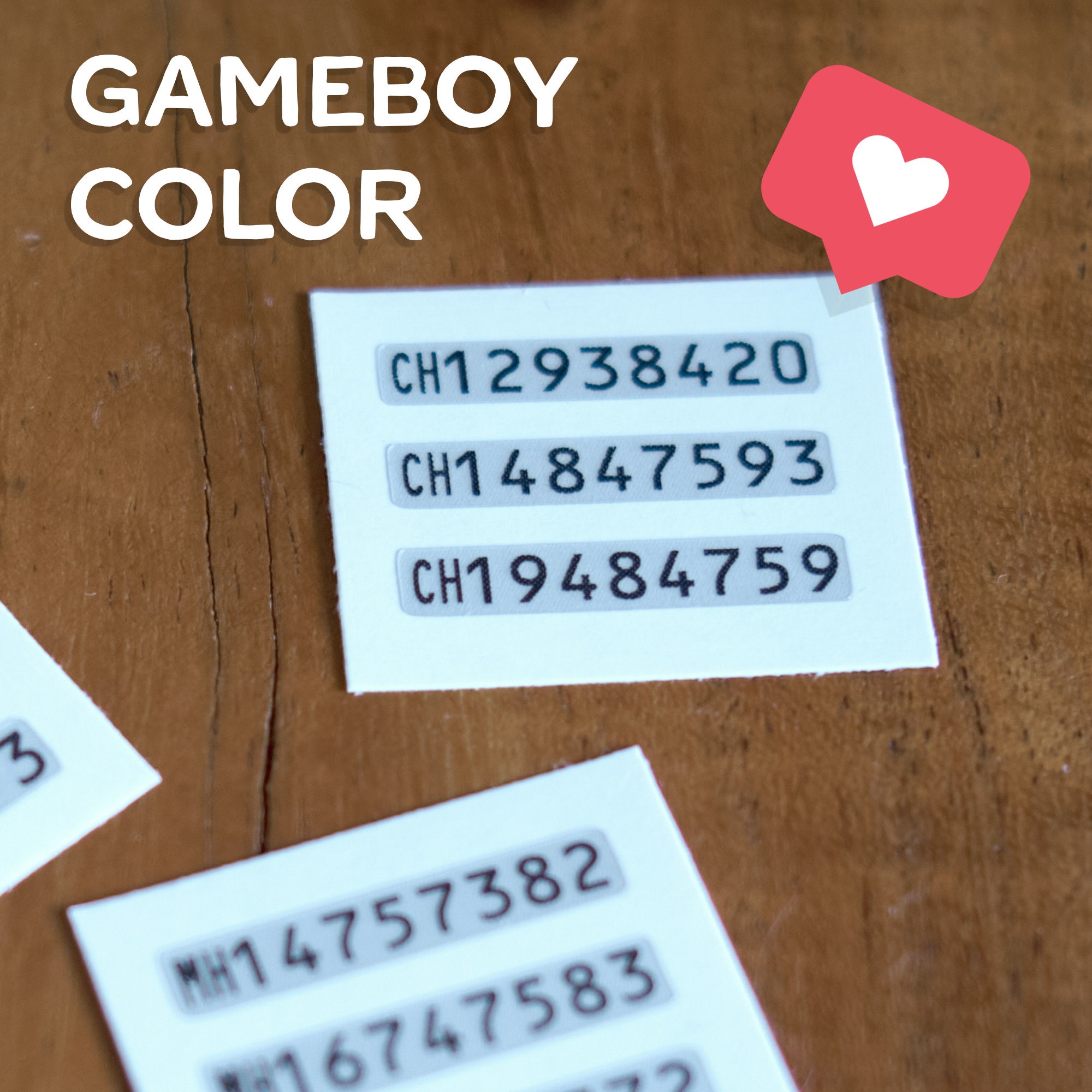 3 X Serial Numbers: Gameboy replacement - Etsy