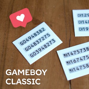 3 X Serial Numbers: Gameboy replacement - Etsy
