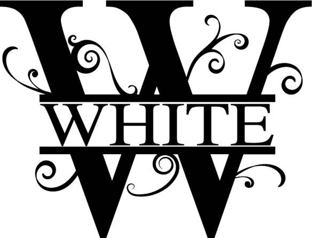 WHITE Monogram Digital Download SVG File for CNC, Laser and Other ...