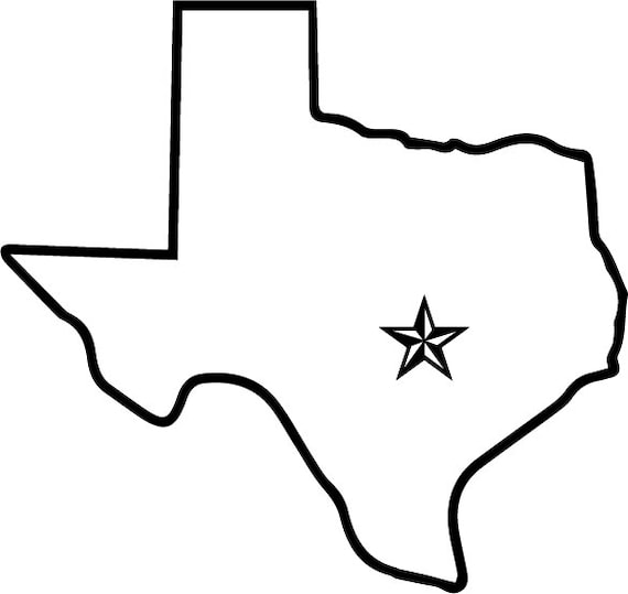 Texas Outline With Austin Star SVG File Only - Etsy
