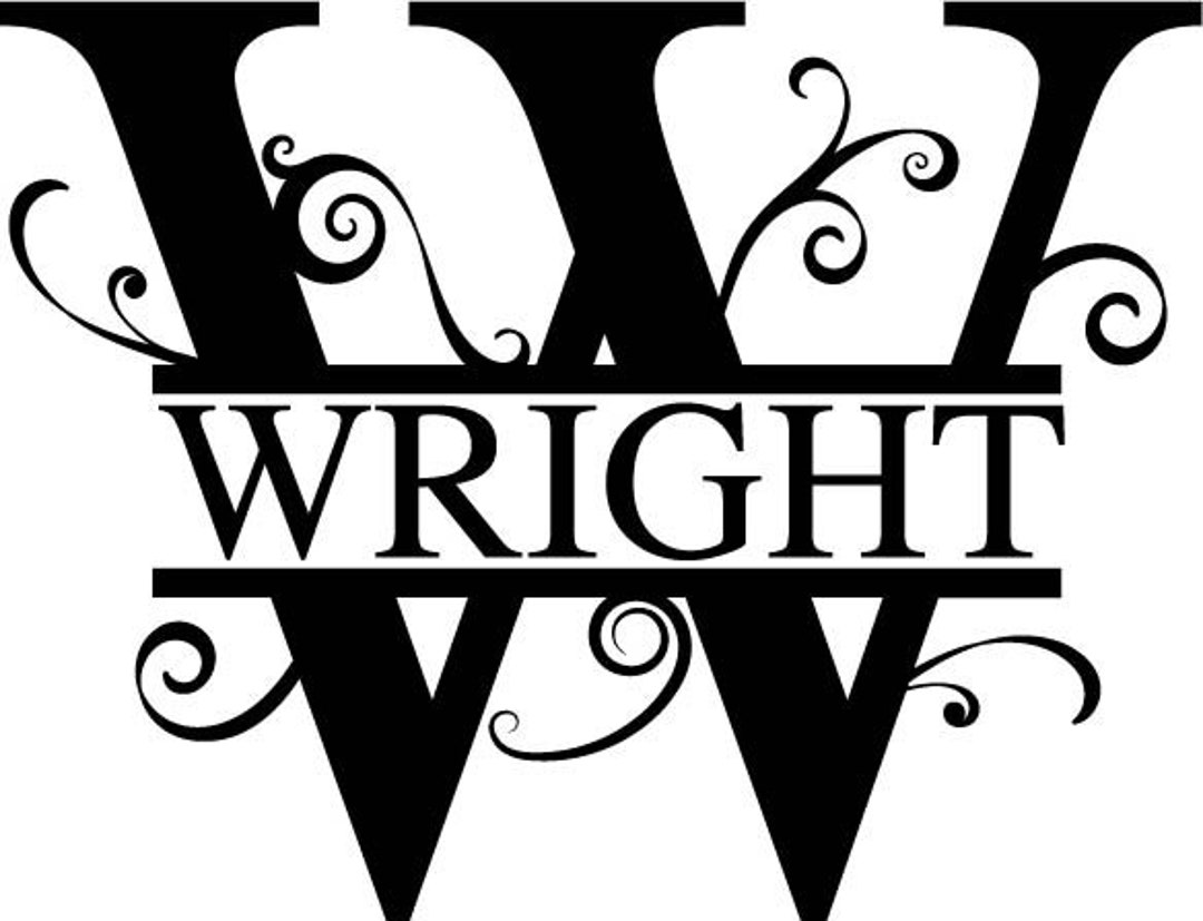 WRIGHT Monogram Digital Download SVG File for CNC, Laser and Other ...