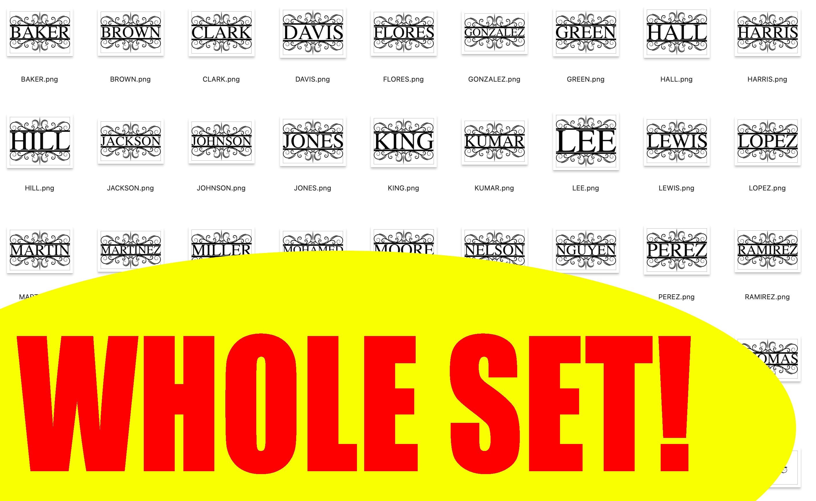 49 Most Common Last Names Monogram For Laser Vinyl Cnc And Much More