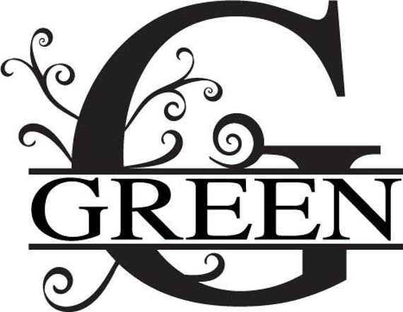 GREEN Monogram Digital Download SVG File for CNC Laser | Etsy