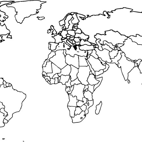 World Map Outline All 195 Countries SVG Vector Files for - Etsy