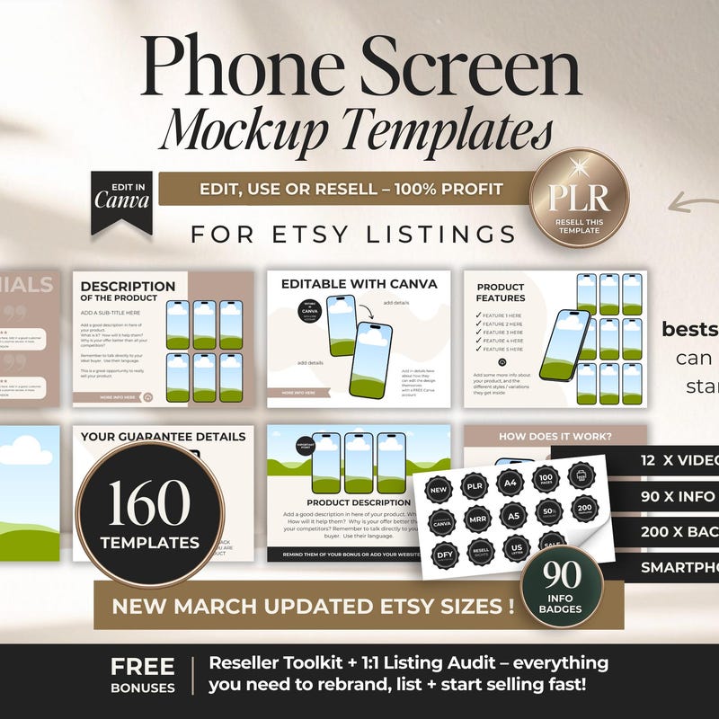 Wallpaper Listing Mockups - Etsy