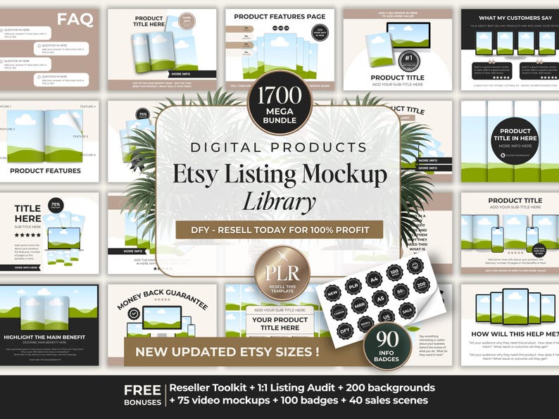 Etsy Listing Mockup Template Library for Digital Products + PLR ...