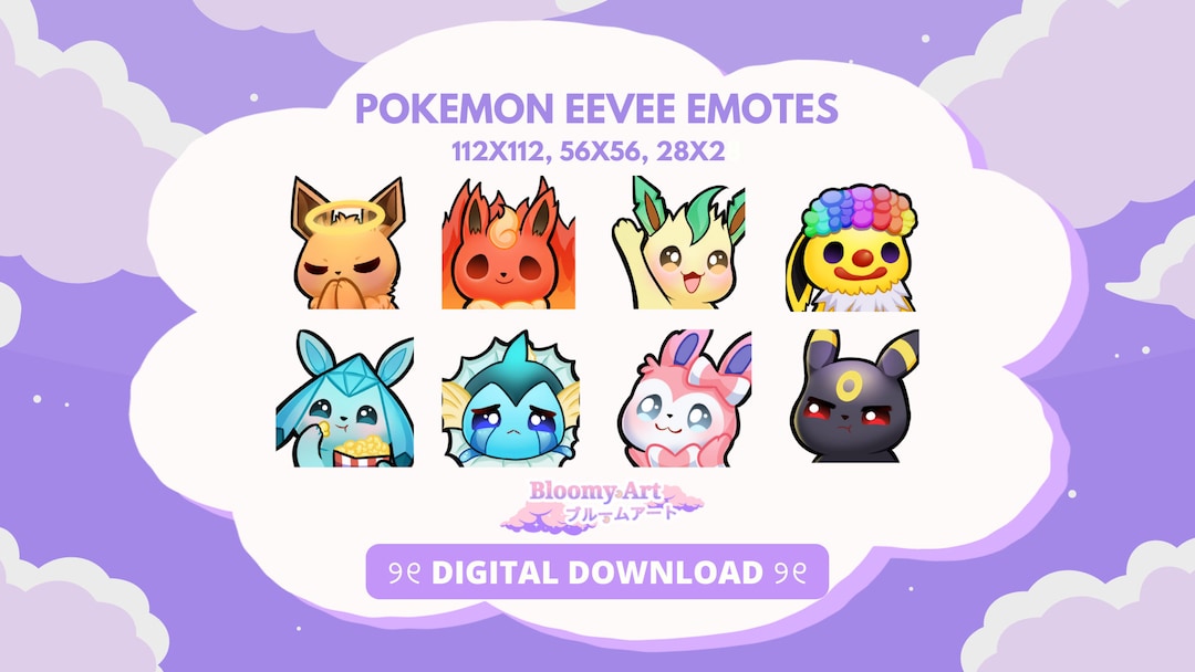 Pokemon Twitch Emotes/ Evee Evolution Emotes/ Discord Emotes - Etsy