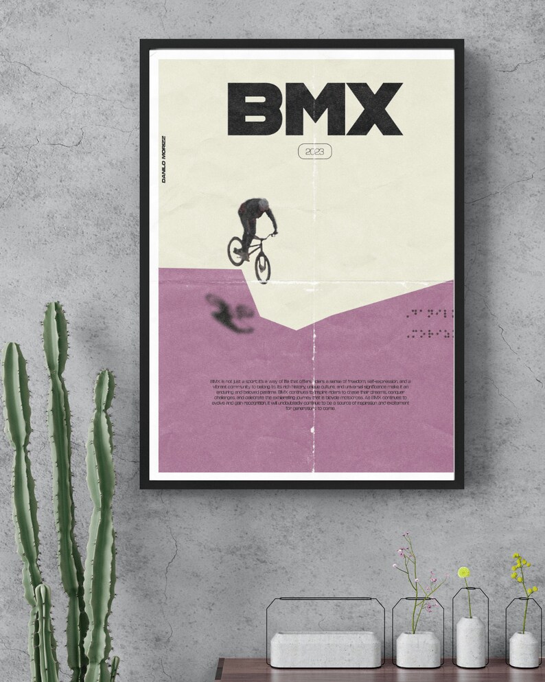 Urban Velocity: Minimalist BMX Rider Digital Print Poster Art - Etsy
