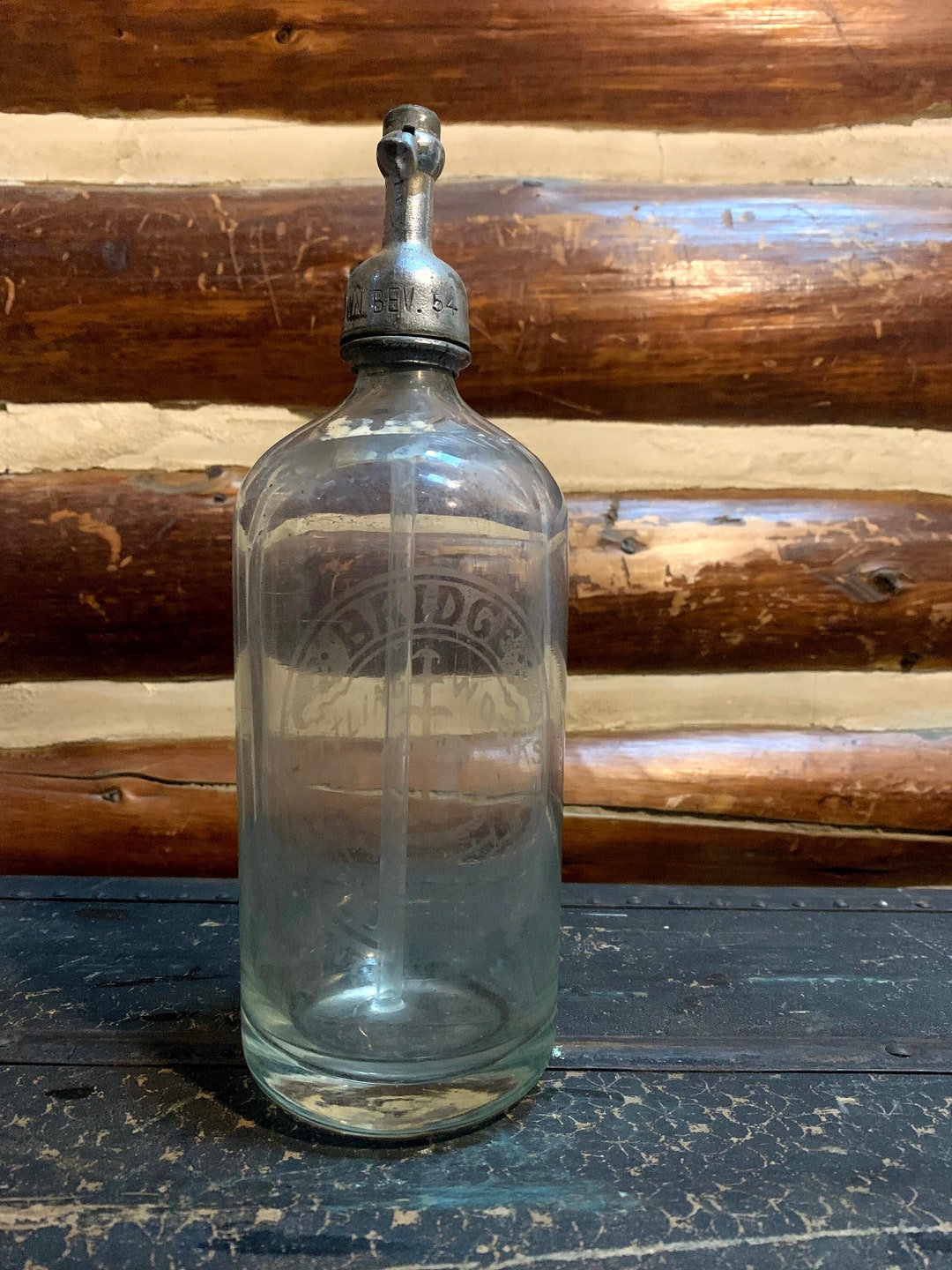 Clear Antique Seltzer Bottle | Bridge - Etsy
