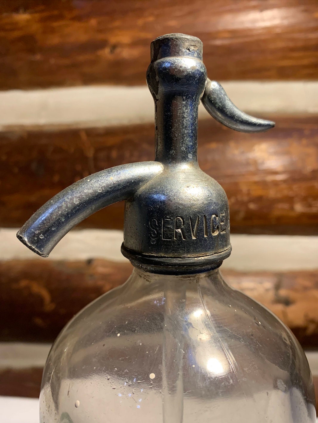 Clear Antique Seltzer Bottle | Bridge - Etsy
