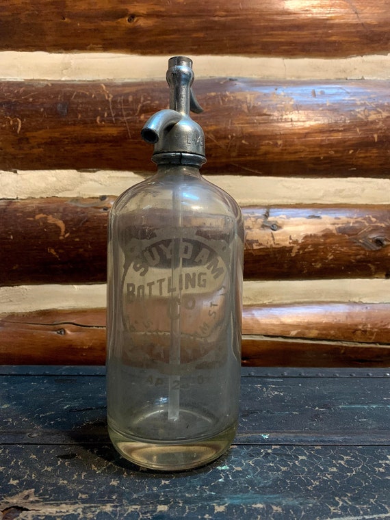 Clear Antique Seltzer Bottle Suydam - Etsy