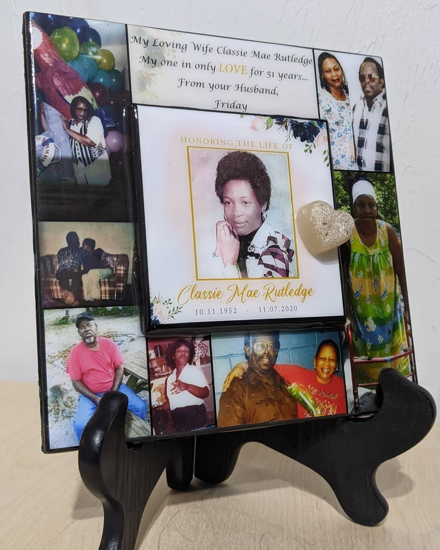 Memorial Plaque, Funeral Plaque, Memories, Customized Photo Plaque ...