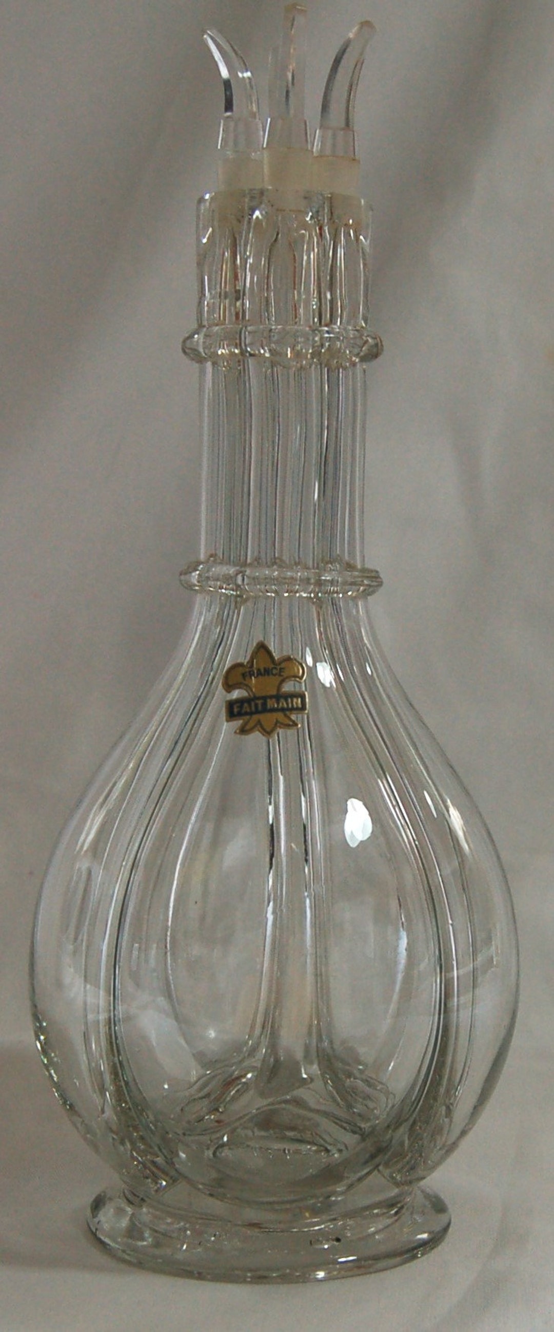 Vintage 4 Chamber Glass Liquor Decanter Hand Blown Made in France - Etsy
