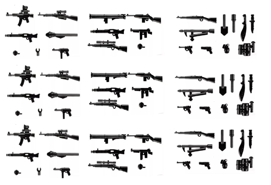 WW2 Weapons Lot Army Military New American German British Mini Figures ...