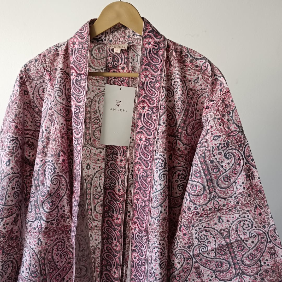 Set of 2 Anokhi Block Print Kaftan FREE SIZE 100% Pure Cotton Voile ...