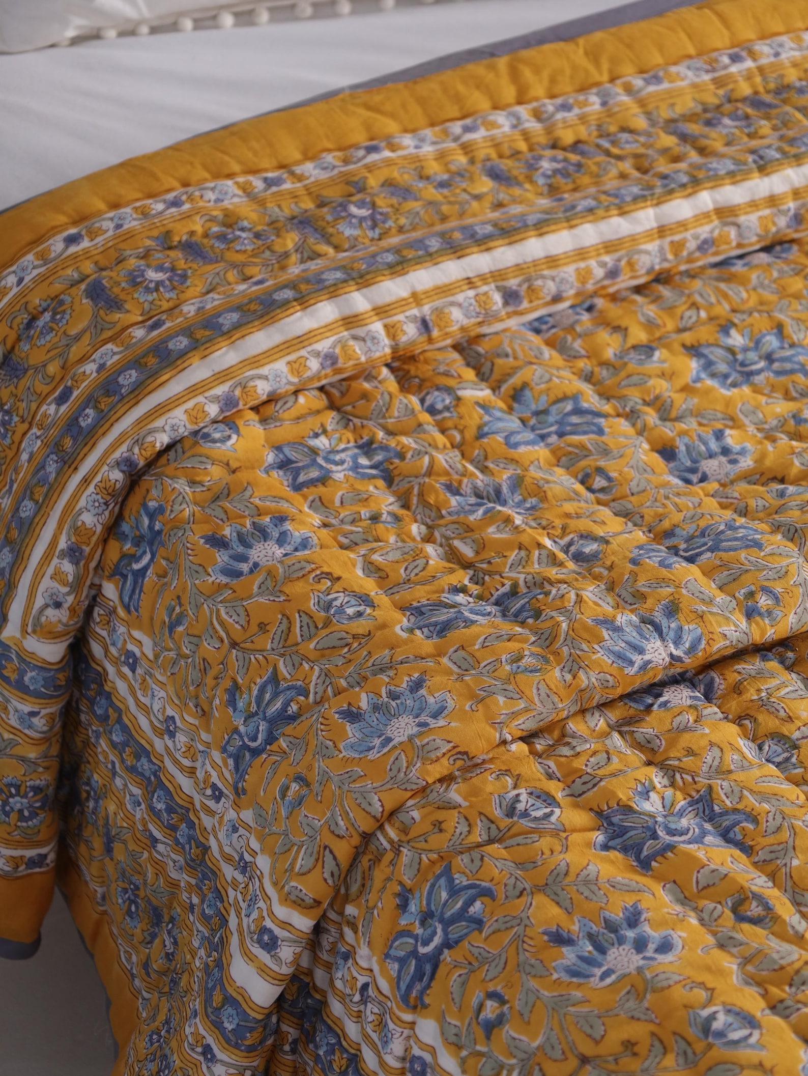Anokhi Indian Jaipuri Block Print Quilt Printed Reversible Razai Cotton ...