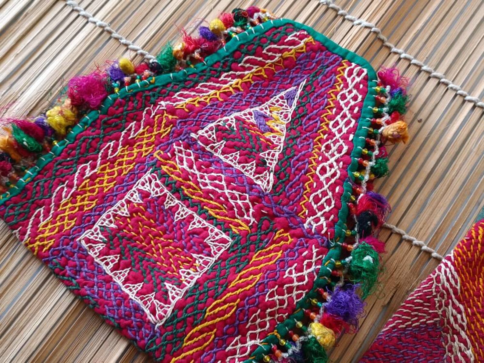 Set of 2 Lambani Embroidery Poches, Handmade Vintage Lambani Embroidery ...