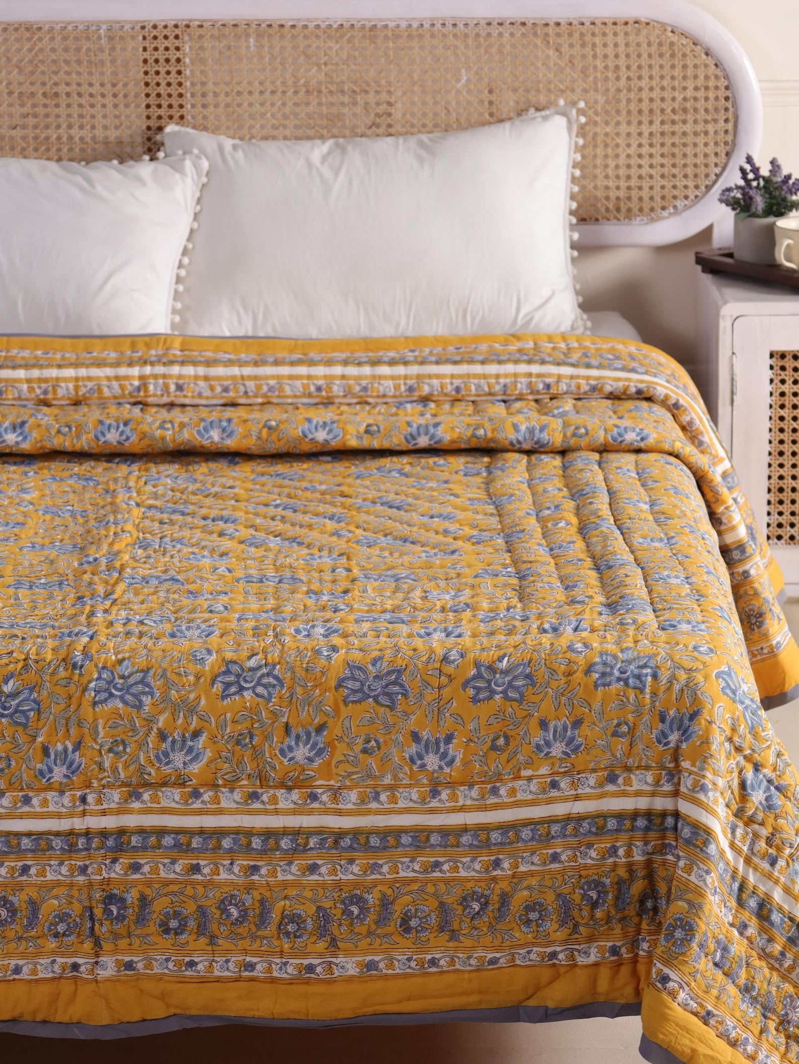 Anokhi Indian Jaipuri Block Print Quilt Printed Reversible Razai Cotton ...