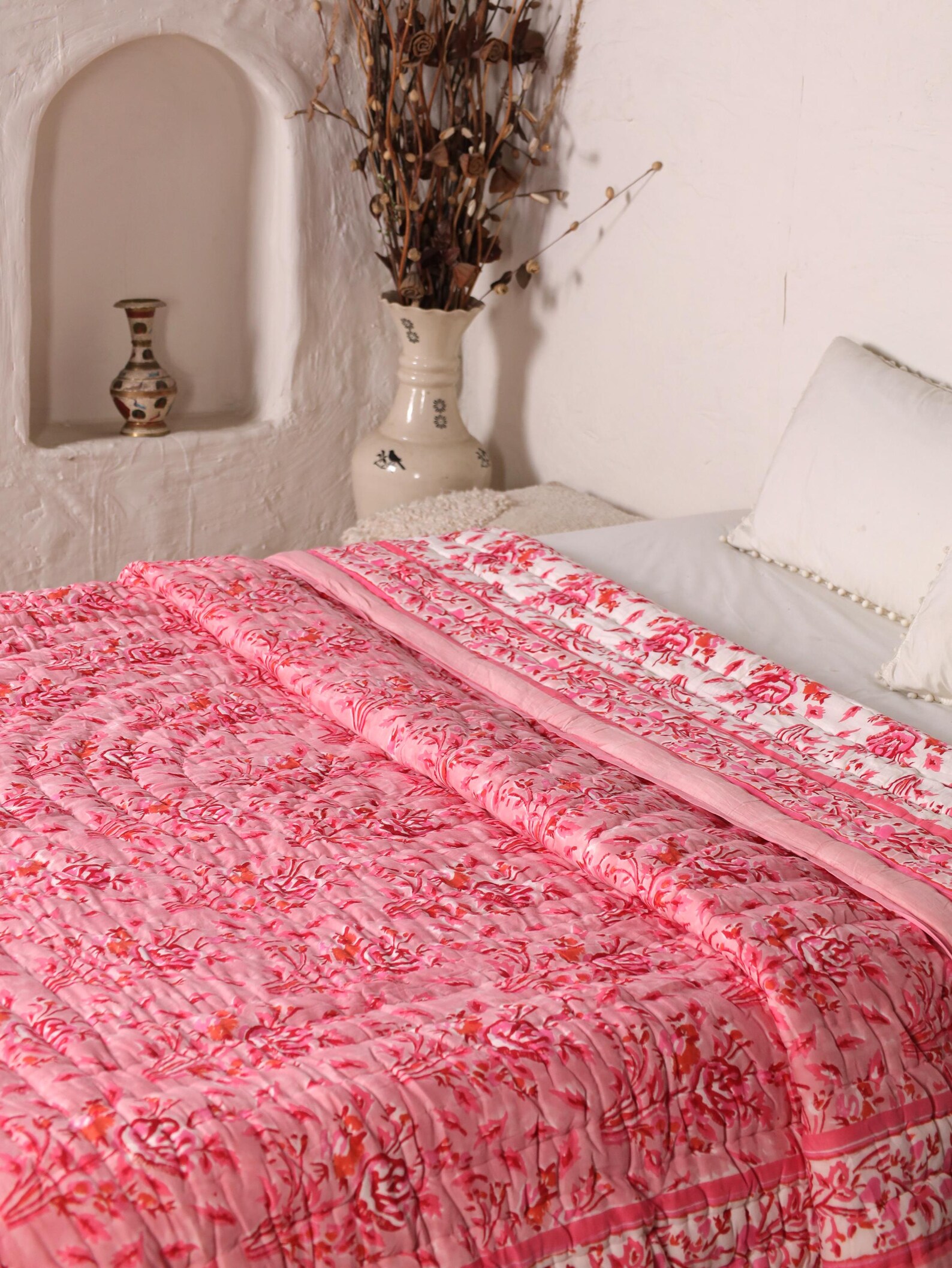 Anokhi Indian Jaipuri Block Print Quilt Printed Reversible Razai Cotton ...