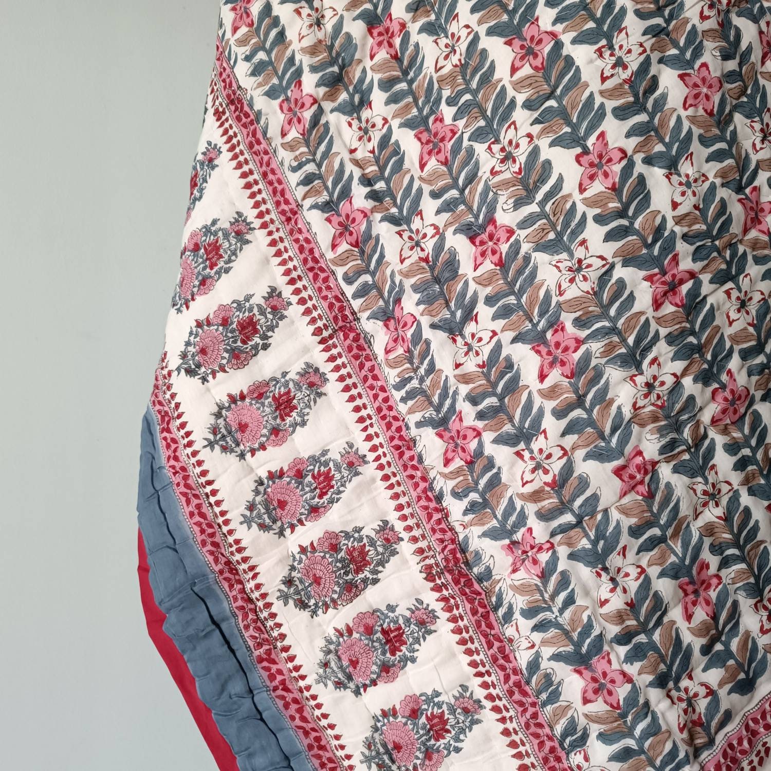 Anokhi Indian Jaipuri Block Print Quilt Printed Reversible Razai Cotton ...