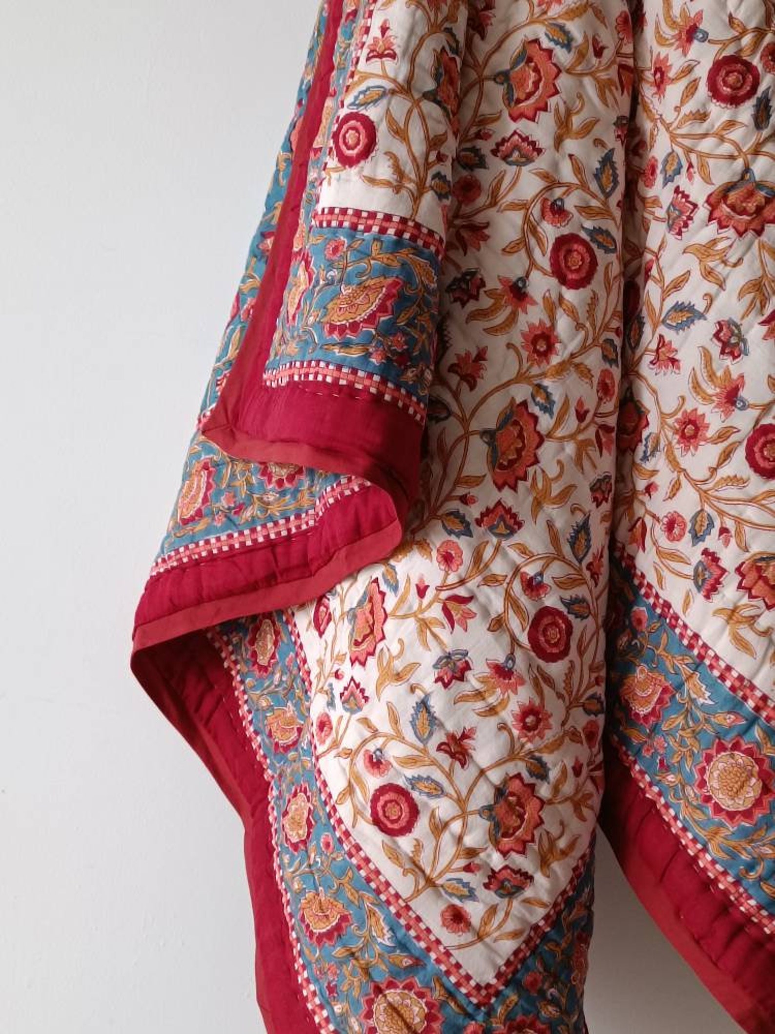 Shop Gulaal Indian Jaipuri Block Print Quilt Printed Reversible Razai ...