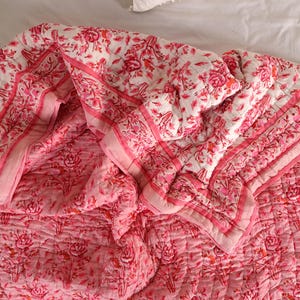 Anokhi Indian Jaipuri Block Print Quilt Printed Reversible Razai Cotton ...