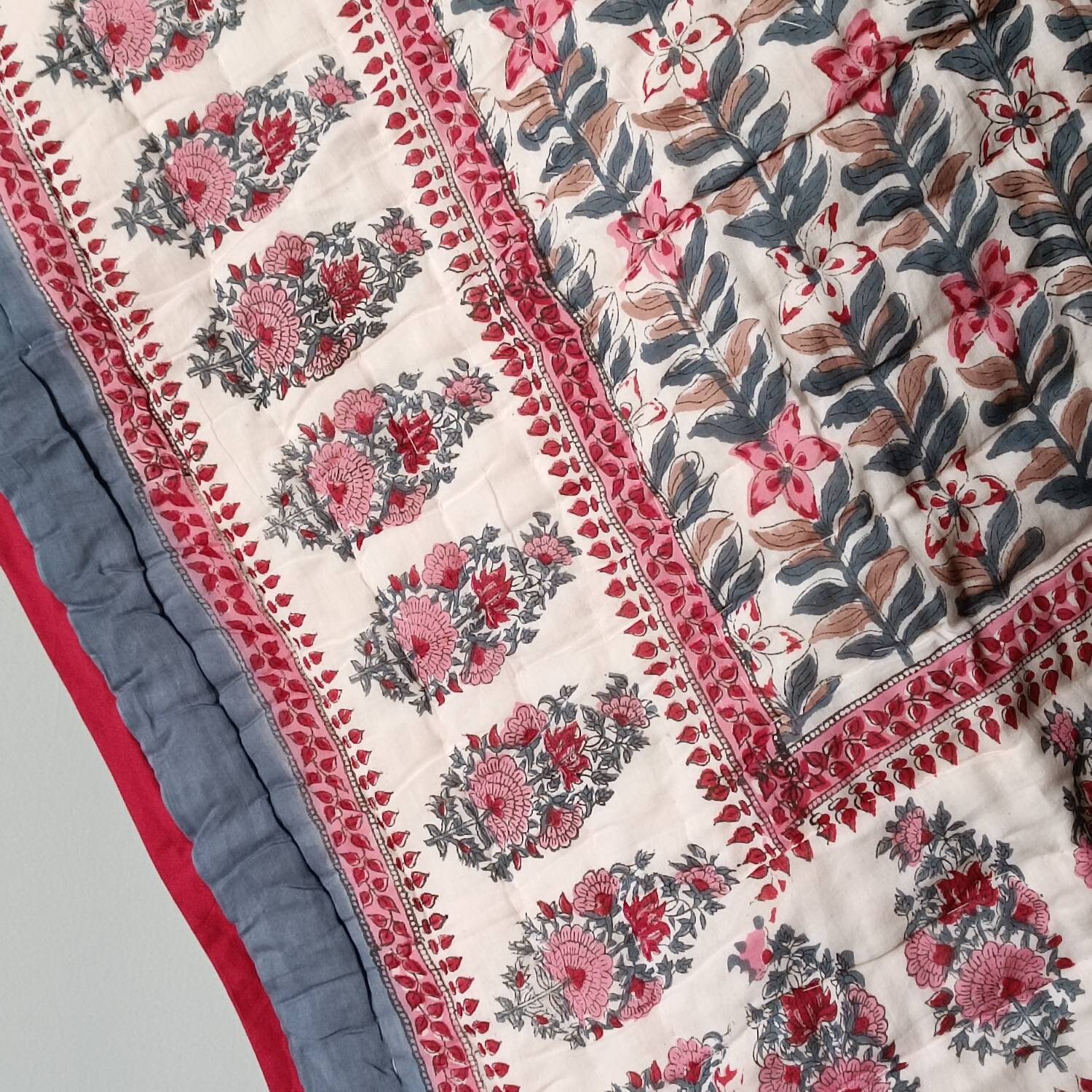 Anokhi Indian Jaipuri Block Print Quilt Printed Reversible Razai Cotton ...