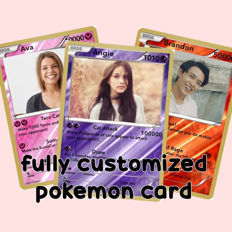 Custom Pokemon Card, Pokemon Card Gift, Customized Pokemon Card ...