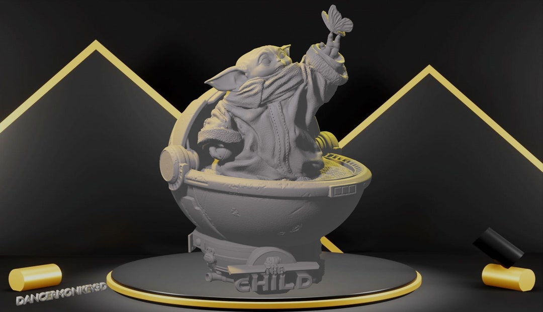 Baby Grogu Yoda and Butterfly Bust STL File 3D Print - Etsy