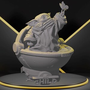 Baby Grogu Yoda and Butterfly Bust STL File 3D Print - Etsy