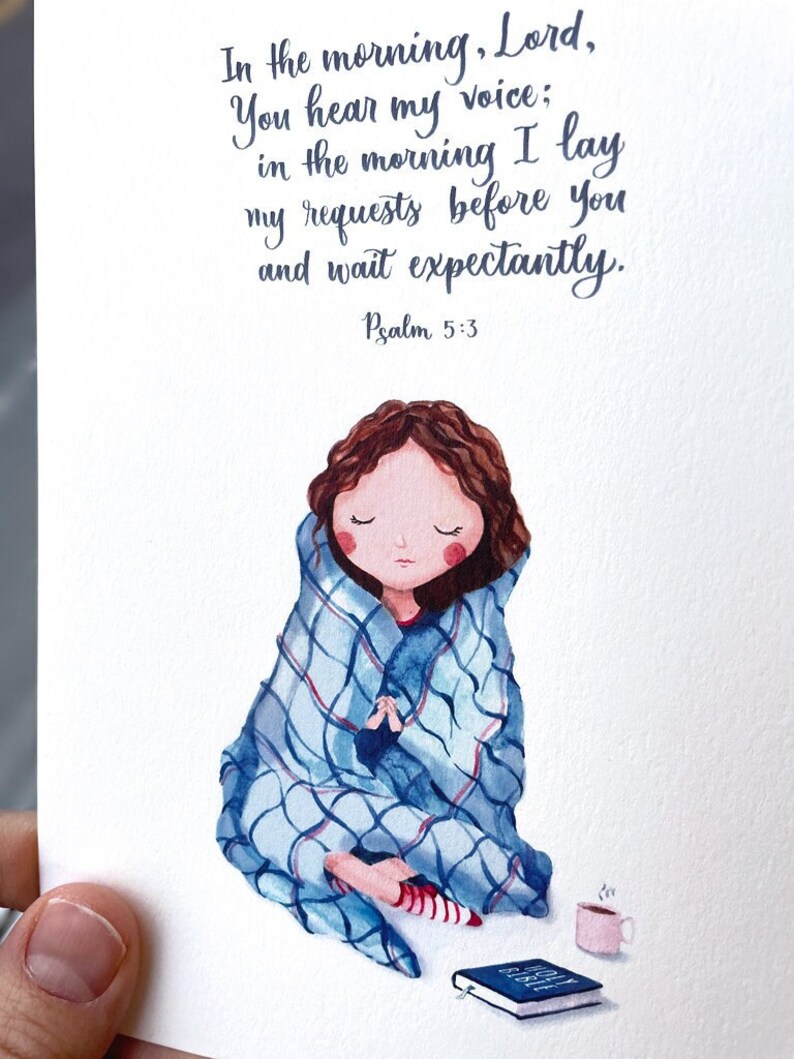 Psalm 5:3 Christian Wall Art Scripture Print Bible Verse - Etsy